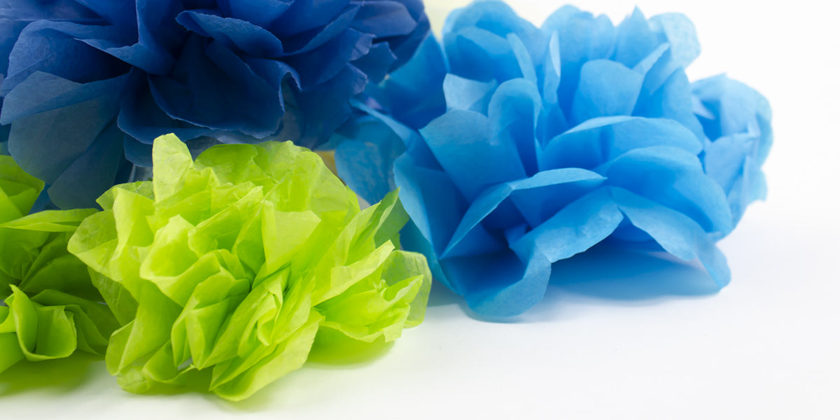 Blue Tissue Paper Flowers 10 Pack Tissue Paper Flower Pom Poms For