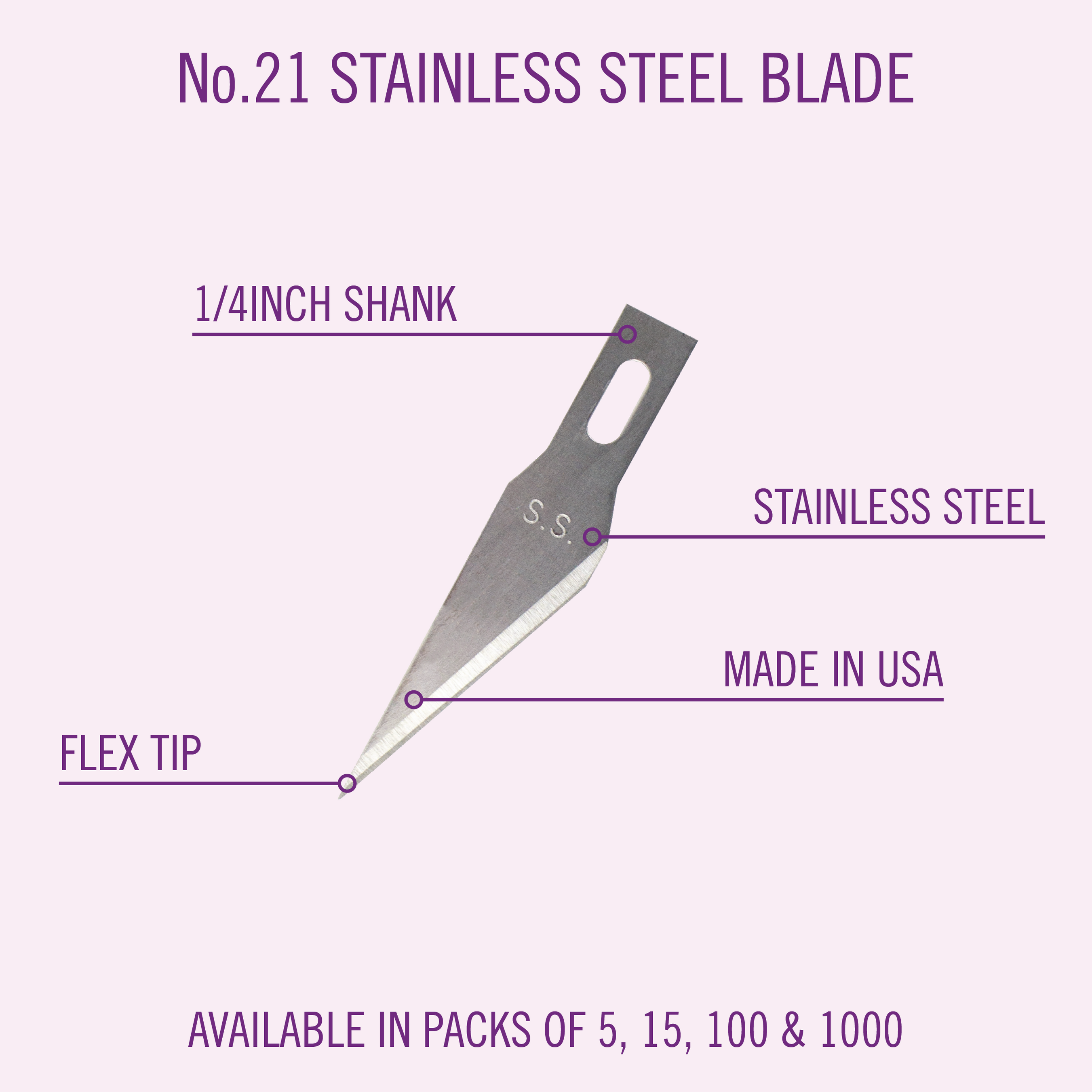 #21 TiN Coated Blade | Stainless Steel Knife Blade | Excel Blades